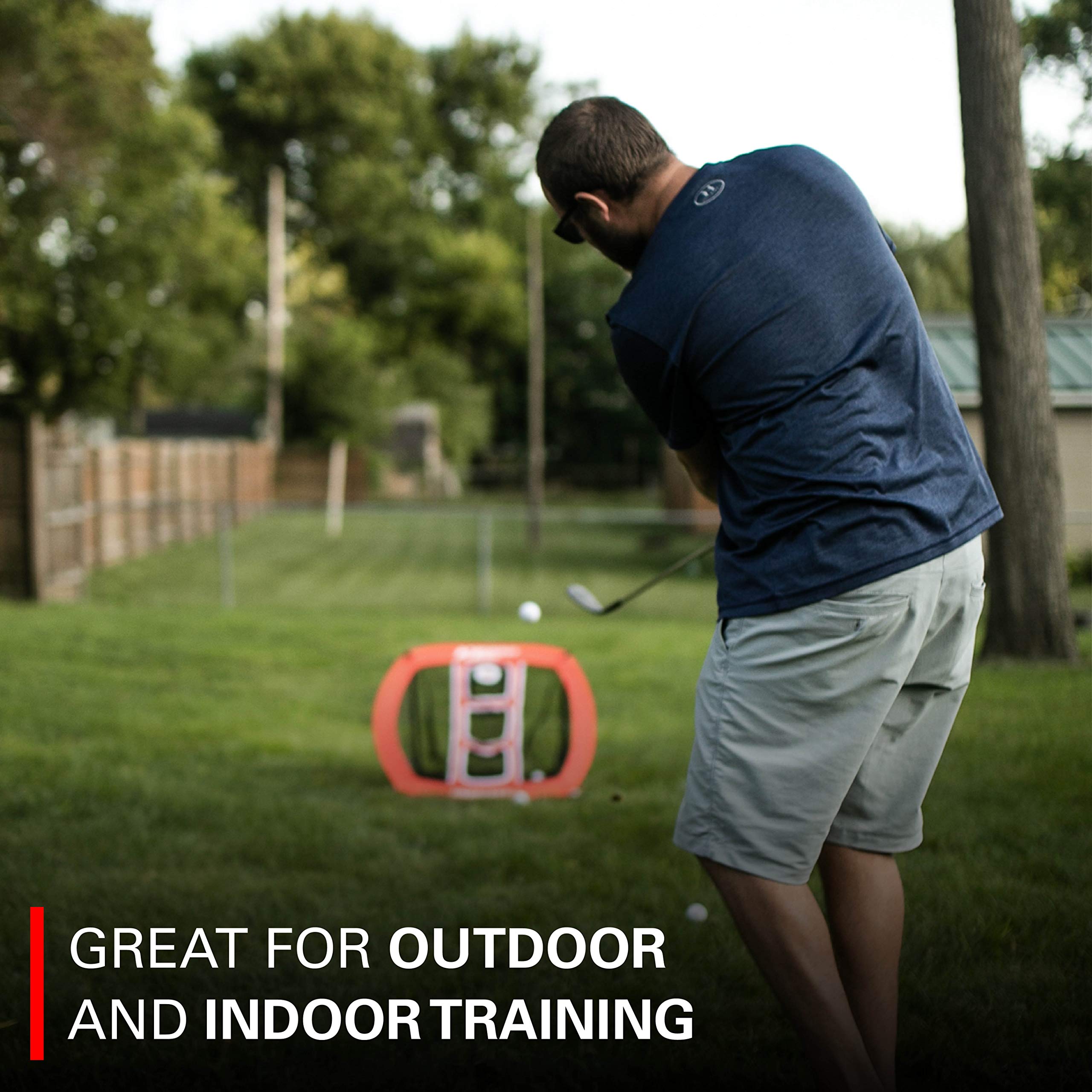 Rukket Pop Up Golf Chipping Net | Outdoor / Indoor Golfing Target Accessories and Backyard Practice Swing Game | Includes 12 Foam Practice Balls