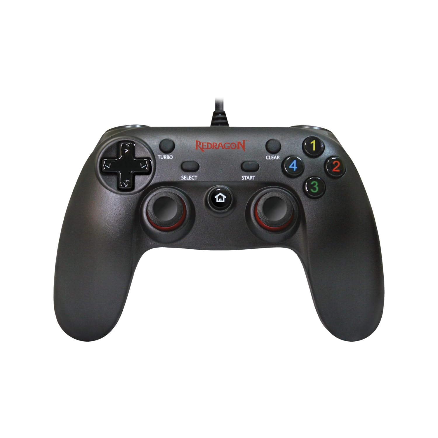 Redragon G807 Gamepad, PC Game Controller, Joystick with Dual Vibration, Saturn, for Windows PC, PS3, Playstation, Android, Xbox 360 (Black, Wired)