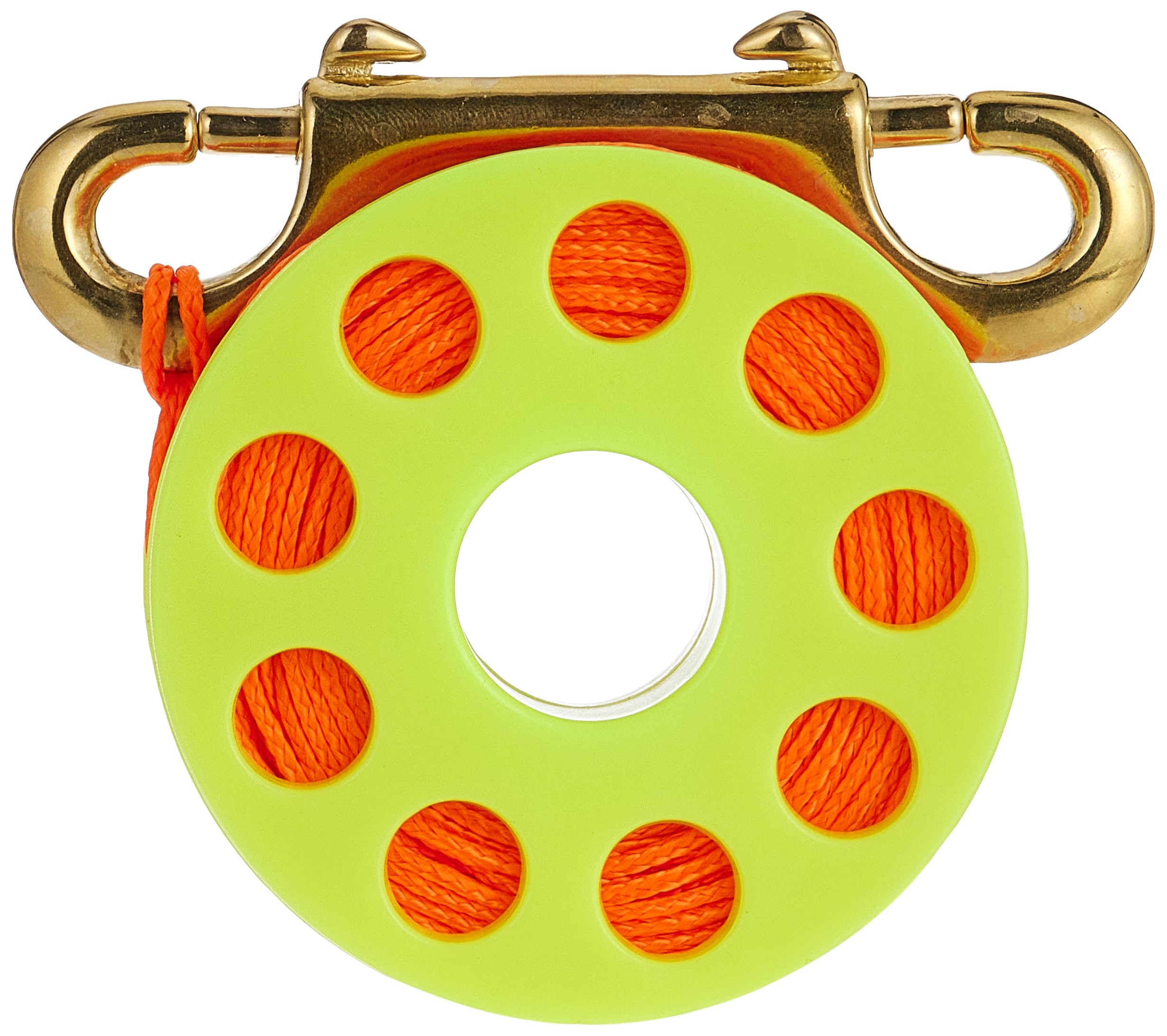 Scuba Choice Diving Yellow Compact Finger Spool 65ft Dive Reel- Orange Line