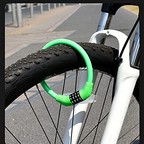 UFFD Security Bicycle Lock, 4-Digit Lock, Anti-Theft Lock Thickened Steel Cable, Resettable Password at Will, Road Bike and Mountain Bike Lock (Color : Black, Size : 1.15cm-10.5cm)