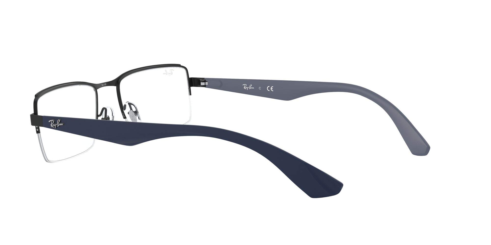 Ray-Ban Rx6331 Rectangular Prescription Eyeglass Frames, Matte Black/Demo Lens, 54 mm
