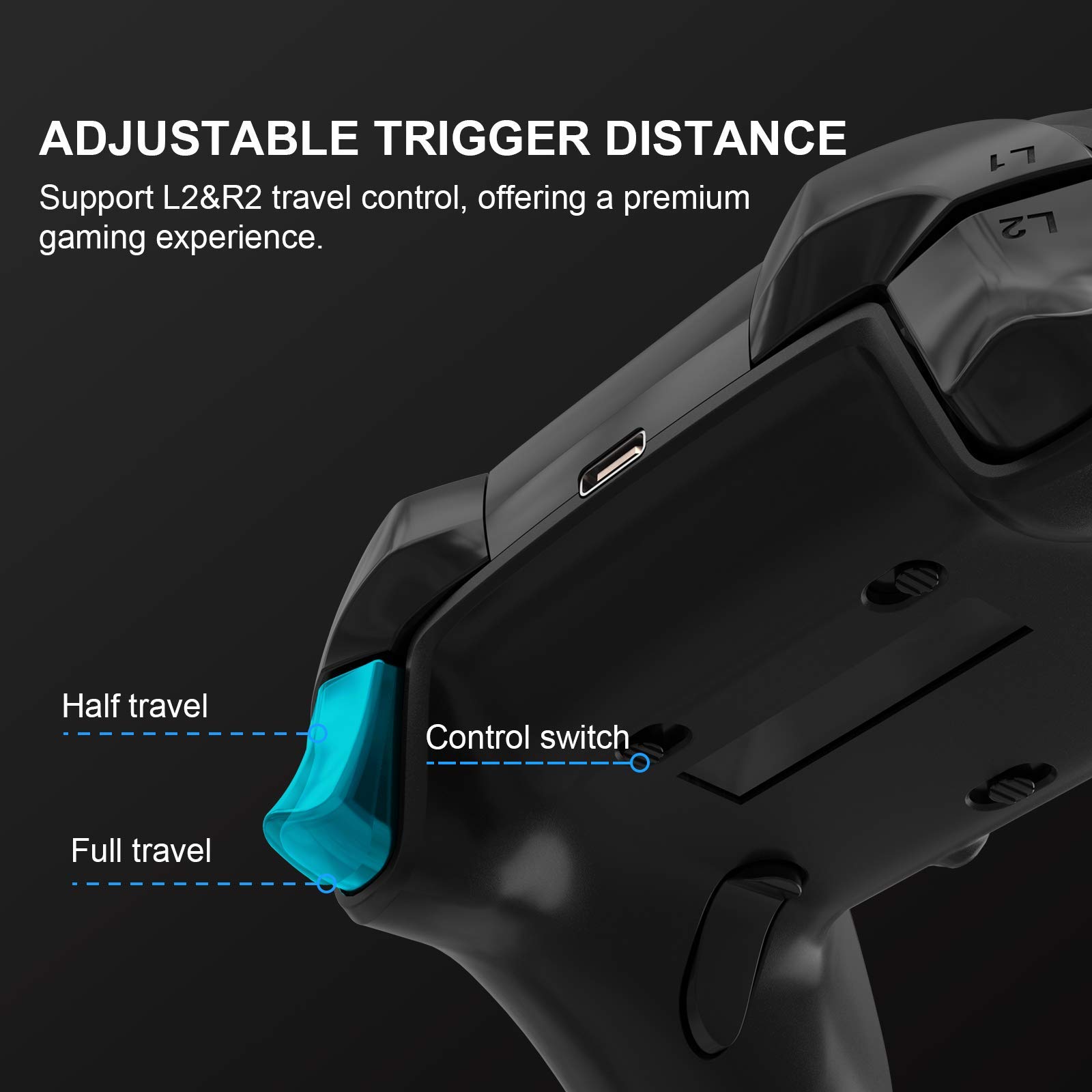 Wireless Controller for Switch/Switch Lite, STOGA Pro Controller Compatible with Nintendo Switch with Motion Control and Dual Vibration, DIY Replaceable Cases (Black)