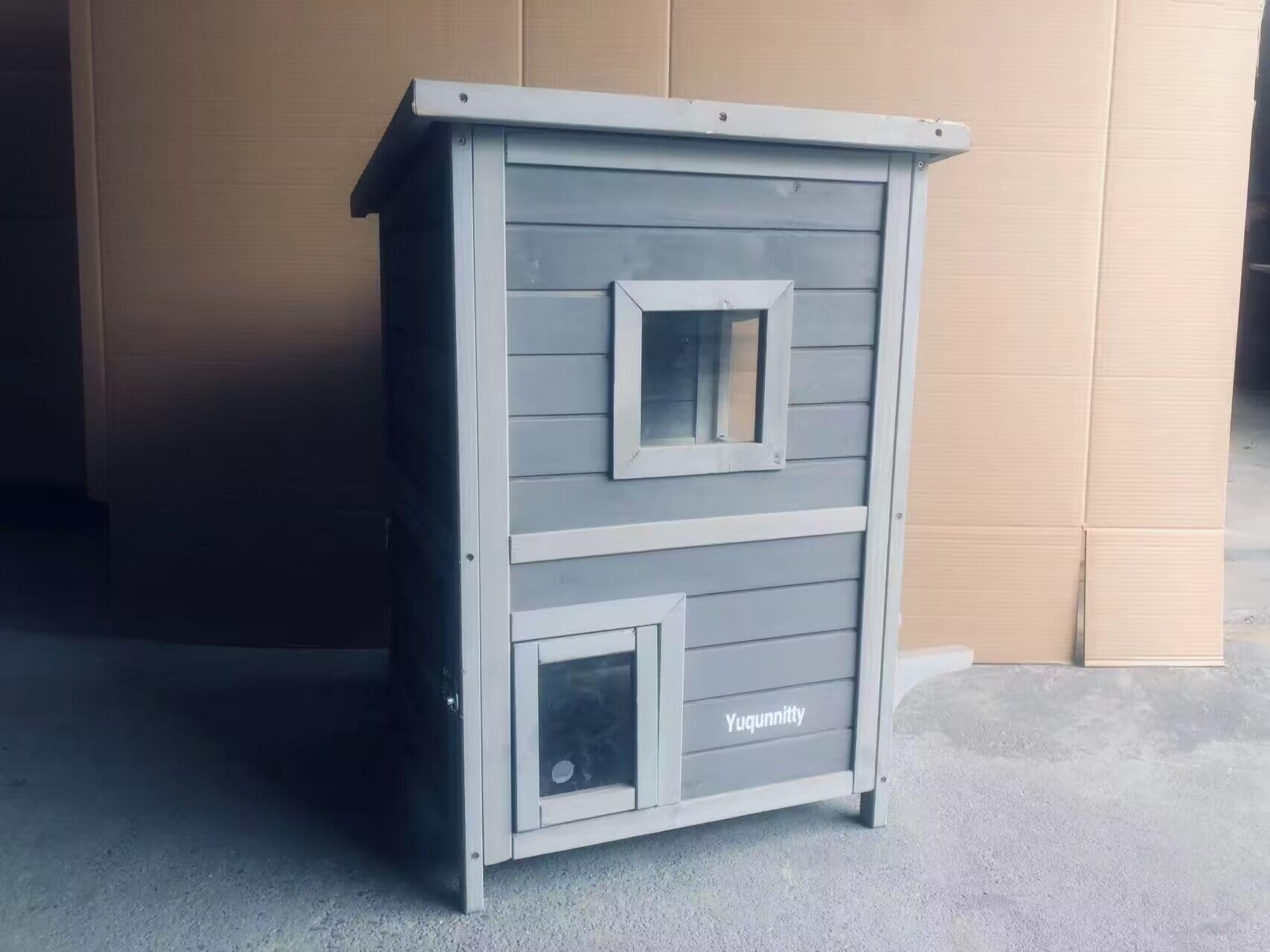 Yuqunnitty Cat House for Outdoor, Kitty Home Pet crates