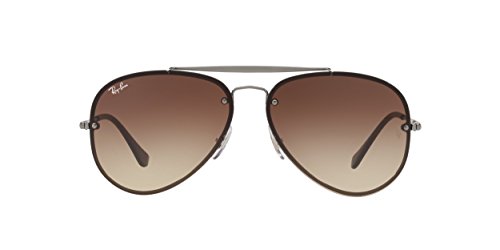 Ray-Ban RB3584N Blaze Aviator Sunglasses, Gunmetal/Brown Gradient Dark Brown, 61 mm