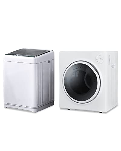 TABU Washer and Dryer Combo, 17.6lbs Full-Automatic Washing Machine with Drain Pump & TABU 13LBS Portable Dryer