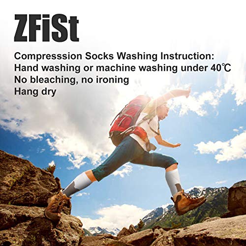 ZFiSt 3 Pair Sport Compression Socks Men Women, Compression Stocking Nurse Socks for Edema Travel(Black+red+grey,XXL)