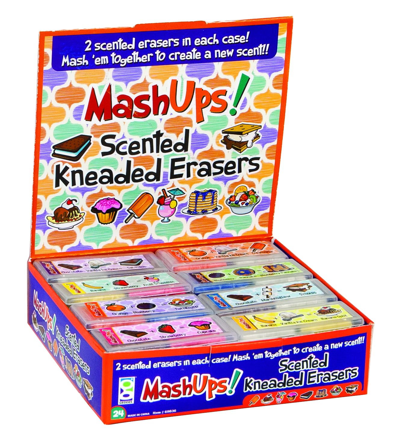 Raymond Geddes 69836 Mash Ups Scented Erasers For Kids (Pack of 24)