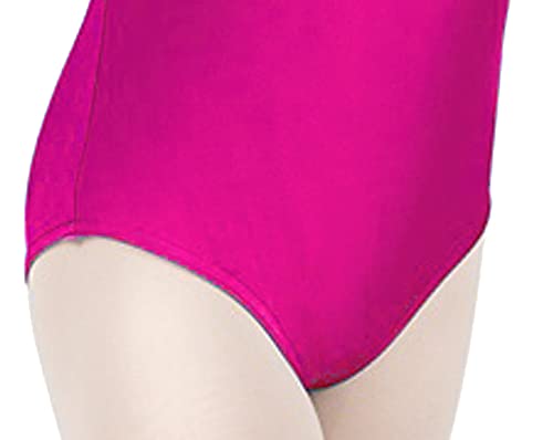 Re Tech UK Kids Childrens Girls Leotard Long Sleeve Dance Ballet Gymnastics Basic Stretch (Hot Pink, 7-8)