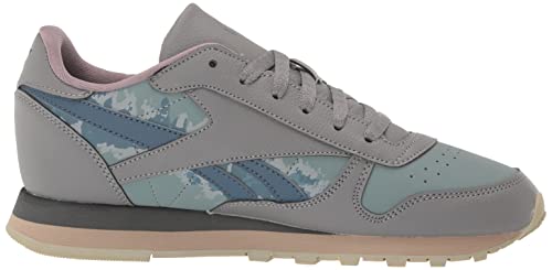 Reebok Boy's Classic Leather Sneaker, Jurassic World/Grey/Teal Fog/Brave Blue, 3.5 Big Kid
