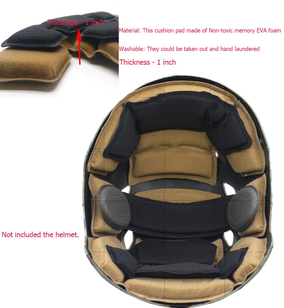 Tactical Airsoft Helmet Pads FMA Internal Foam Protective Cushion Accessories Liner System for Fast MT MICH IBH AF ACH Outdoor Paintball Helmet