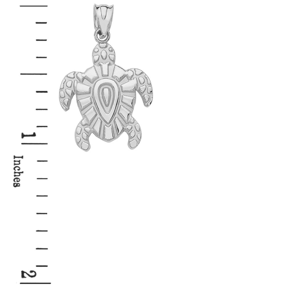 Sea Life Collection 925 Sterling Silver Lucky Hawaiian Honu Turtle Charm Pendant