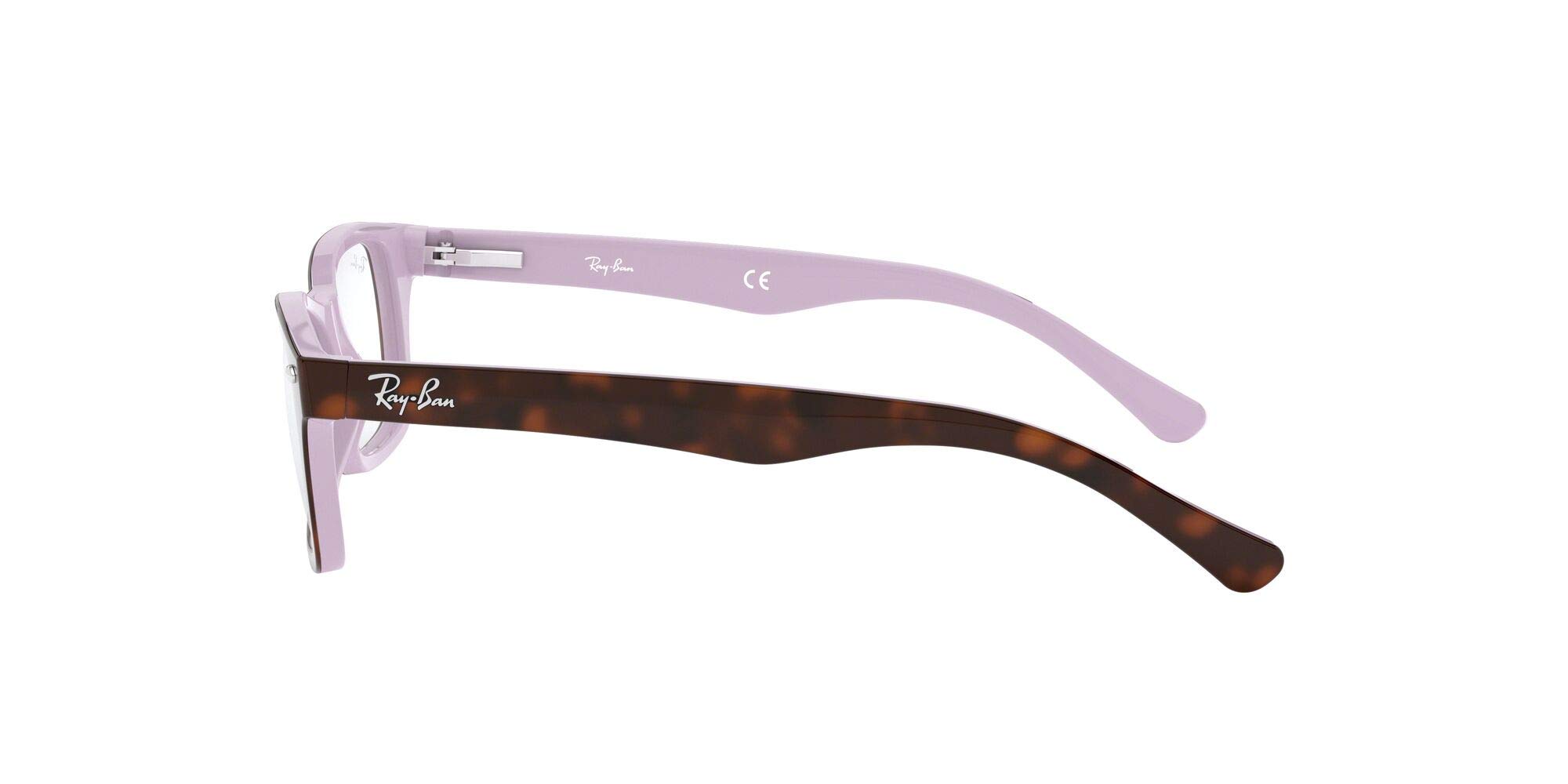Ray-Ban Junior Kids' Ry1531 Square Prescription Eyeglass Frames, Havana on Violet/Demo Lens, 48 mm