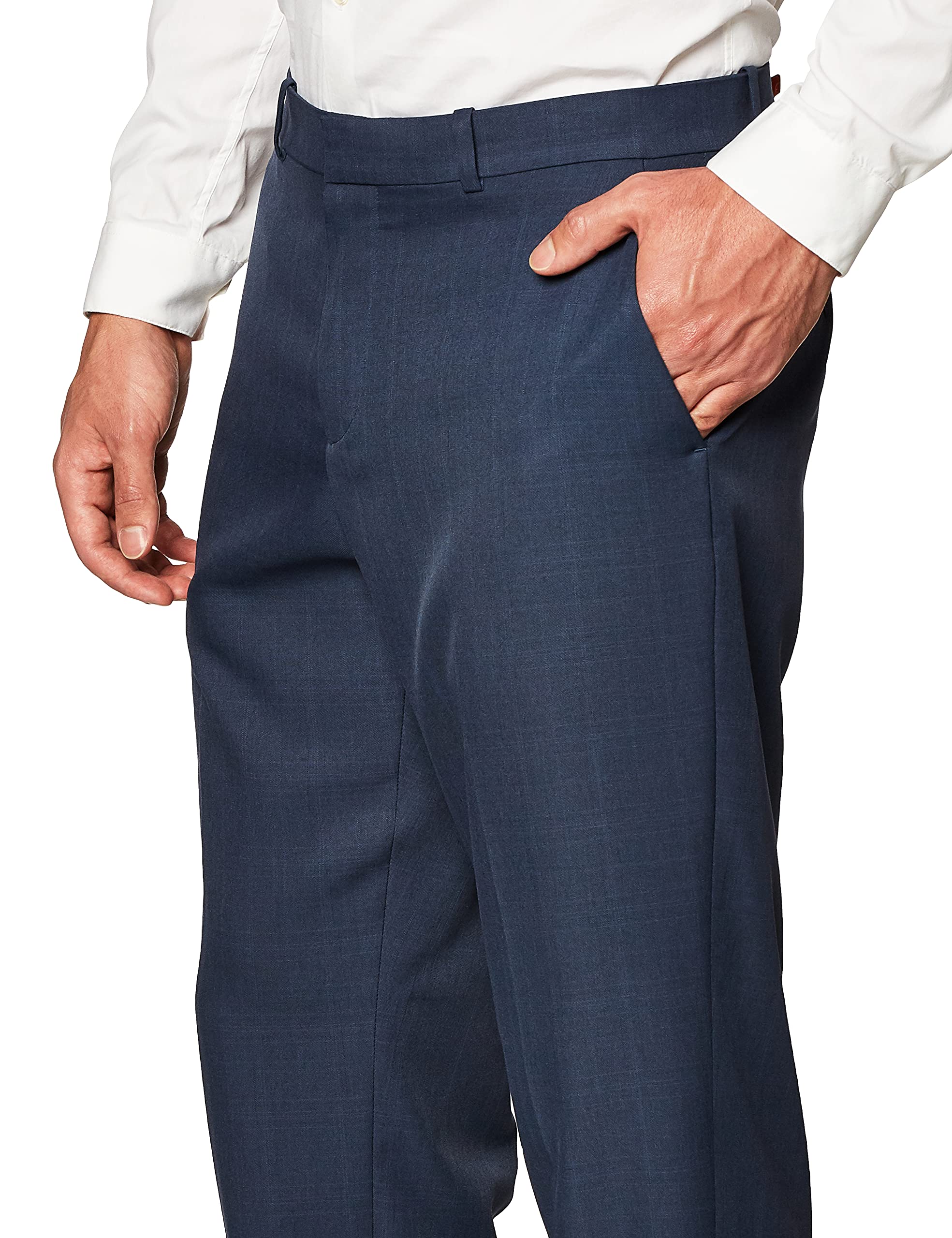 Perry Ellis Portfolio Men's Performance Dress Pant, Modern Fit, Non-Iron, Flat Front Stretch (Waist Size 30 - 42), Mood Indigo, 36W x 30L