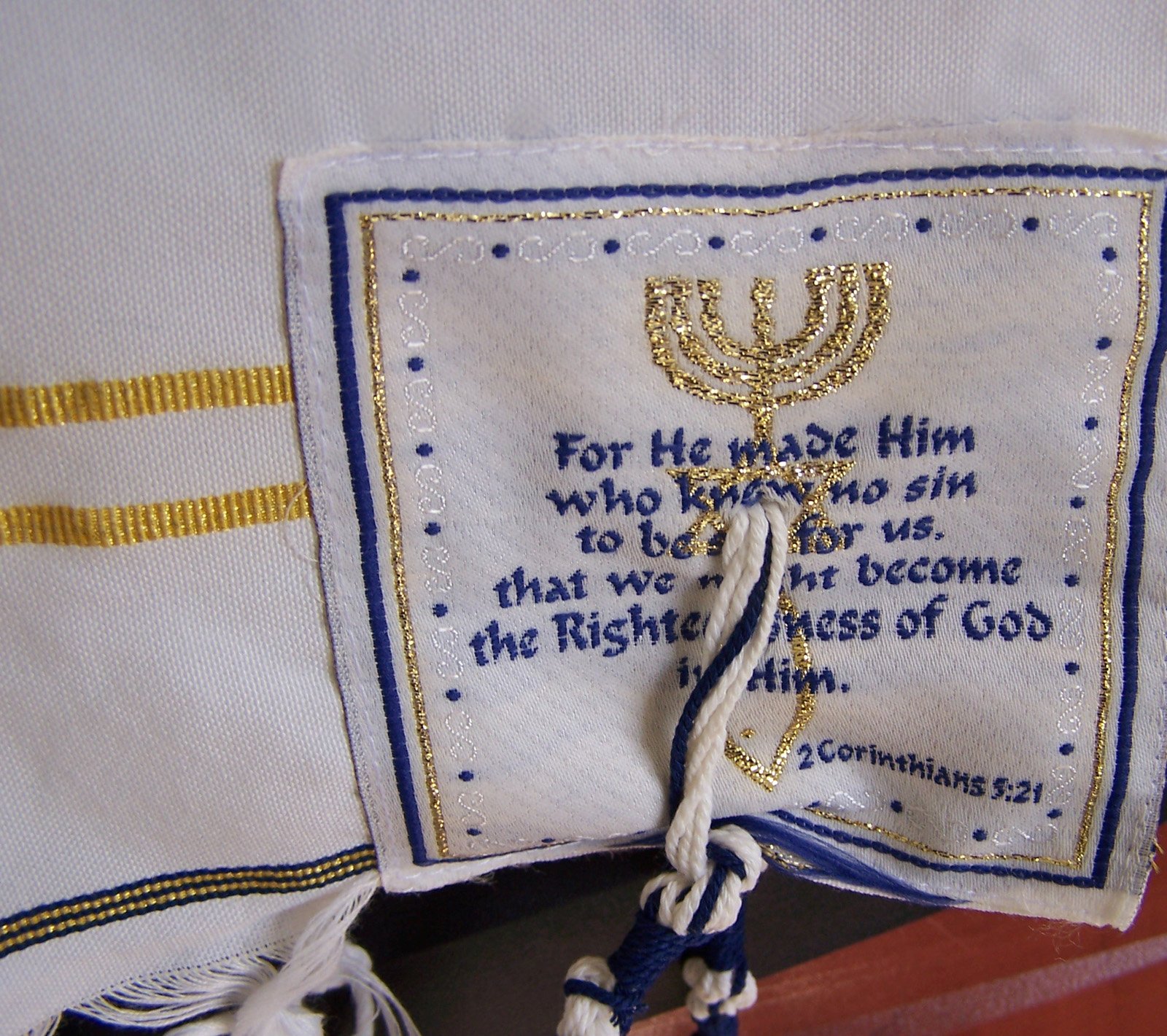 Shofars From Afar Navy Blue Messianic Tallit Talit Prayer Shawl 72" x 22" w/Matching cloth zipper bag - Designed by Dr. Rick Kurnow