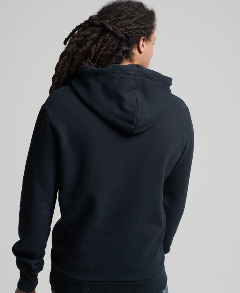 Superdry Mens Sweat Shop Duo Hoodie, Slim Fit, Drawstring Fastening Eclipse Navy Size M