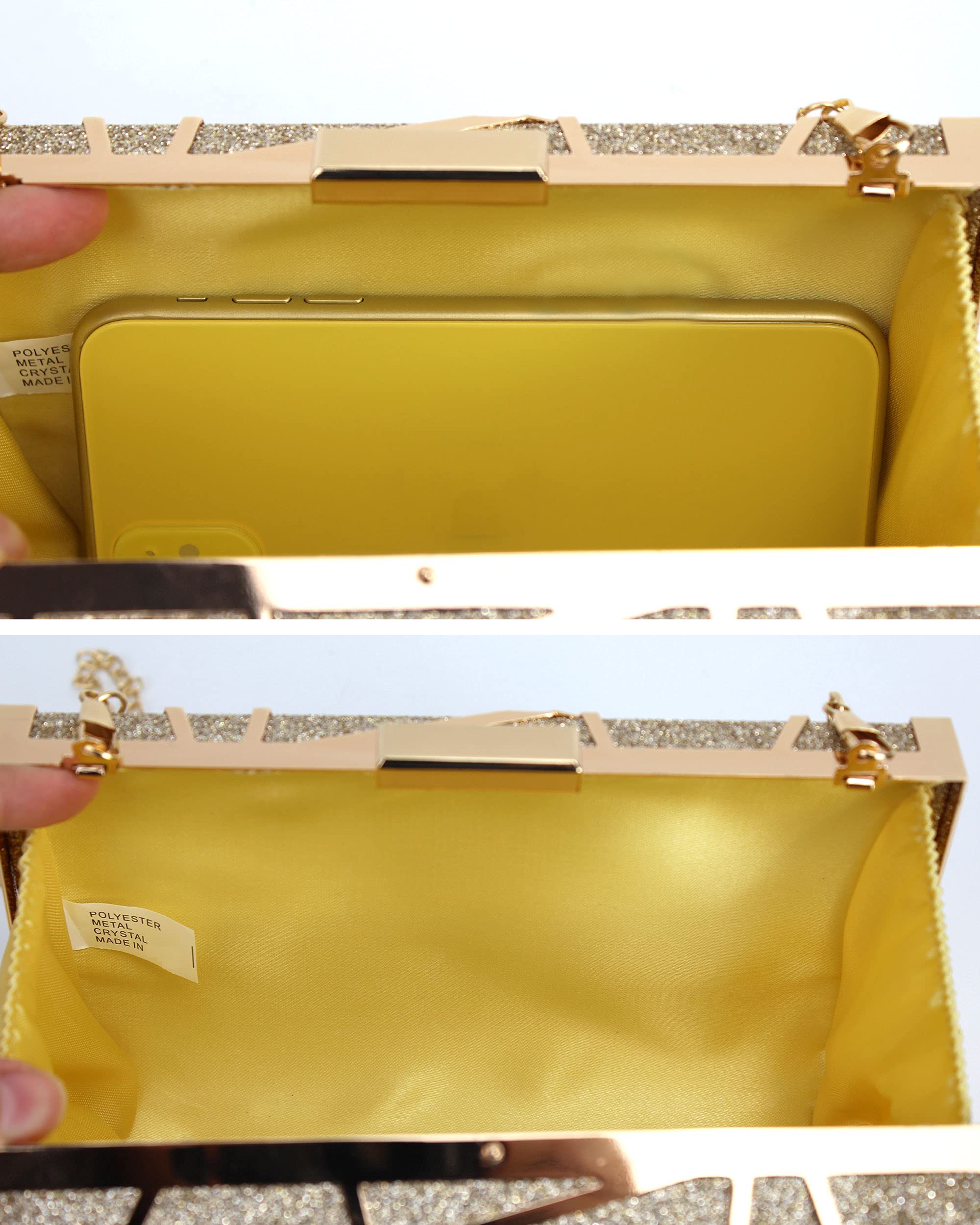 Women Metal Vintage Evening Bag Clutch Purse Hollow Wedding Party Chain Crossbody Bag