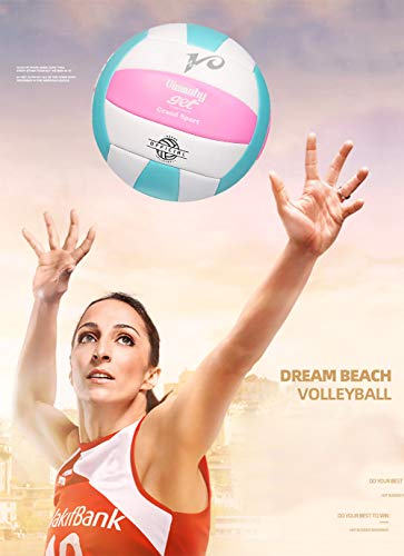 Super Soft Volleyball - Waterproof Indoor/Outdoor Official Volleyball for Pool,Game,Gym,Training,Beach Play (Size 5) (Pink 2)