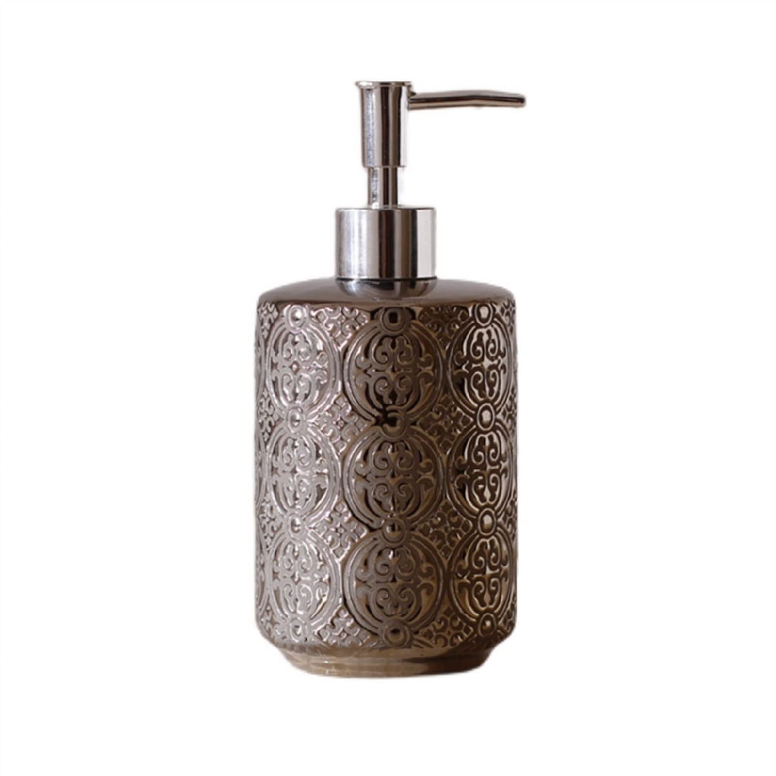 Soap Dispenser Luxury Ceramic Lotion Bottle Creative Press Shampoo Separate Bottle Exquisite Relief Pattern Soap Dispenser Empty Press Pump Bottles