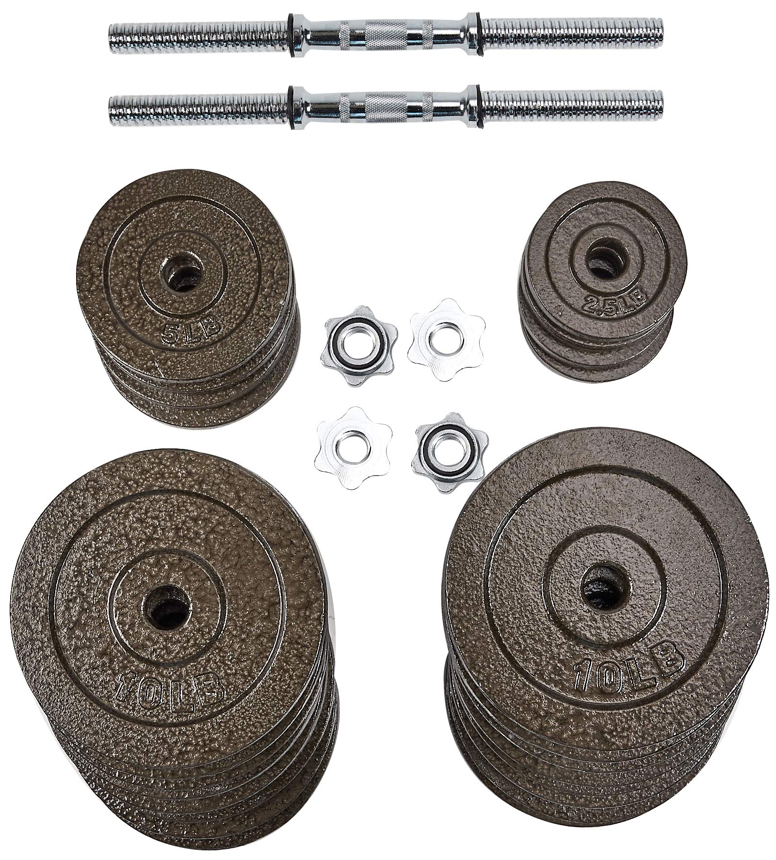 Sporzon! Contoured Handle Cast Iron Adjustable Dumbbell Weight Set