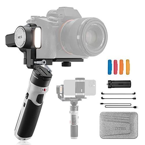 Zhiyun Crane M2S Gimbal Stabilizer for Mirrorless Camera Action Camera and Smartphone, Zhiyun Crane M2 Upgrade with Integrated Fill Light