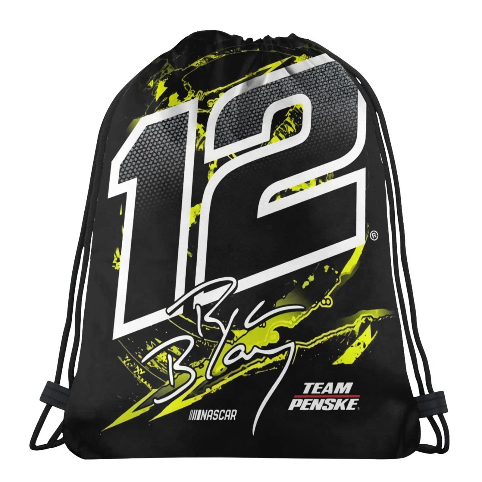RATRIG Ryan Blaney 12 Drawstring Backpack Bag Large Gym String Sack Sport Sackpack Tote Packet for Shopping Yoga