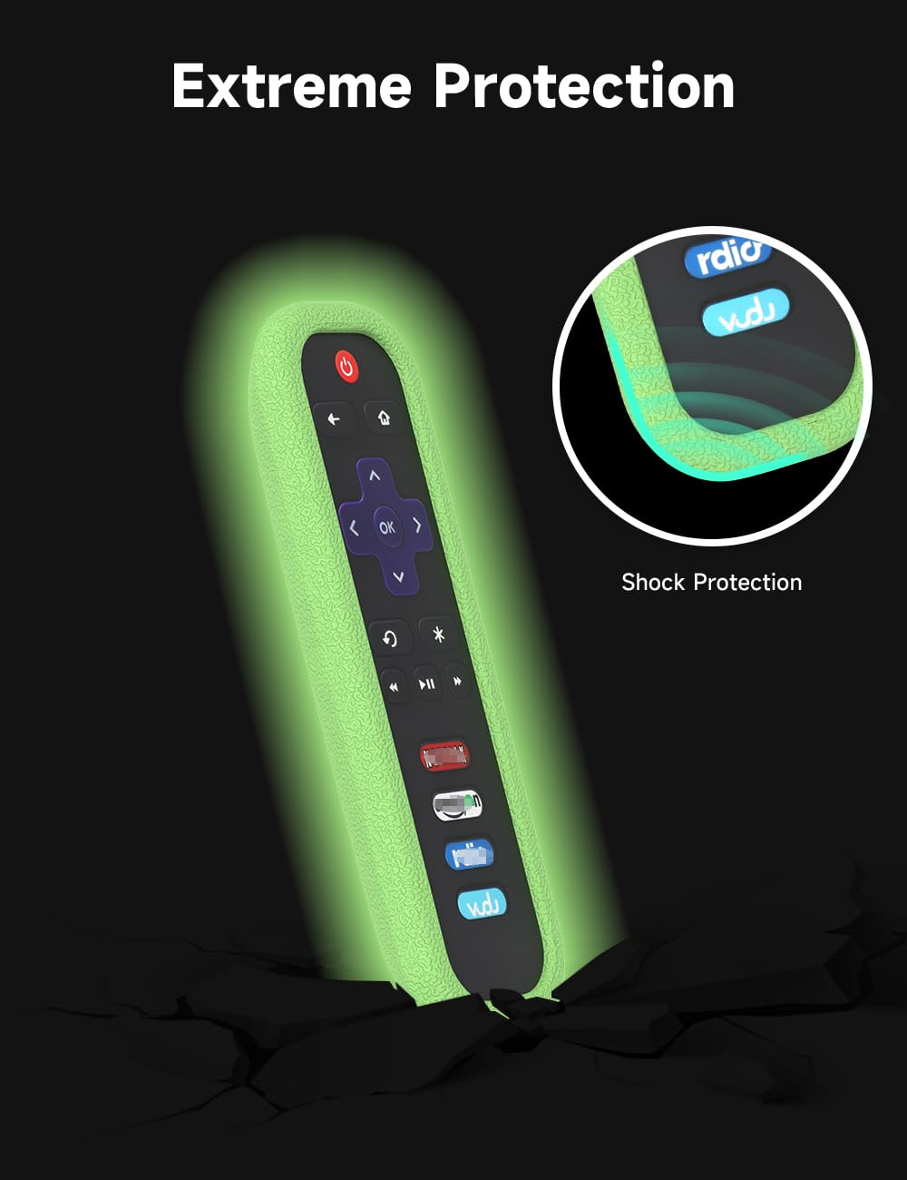 Remote Case for Roku Smart TV RC280 RC282 URC280J XRC280J Remote Control Universal Replacement Lightweight Silicone Case Cover Sleeve Skin with Lanyard for Roku TV Remote