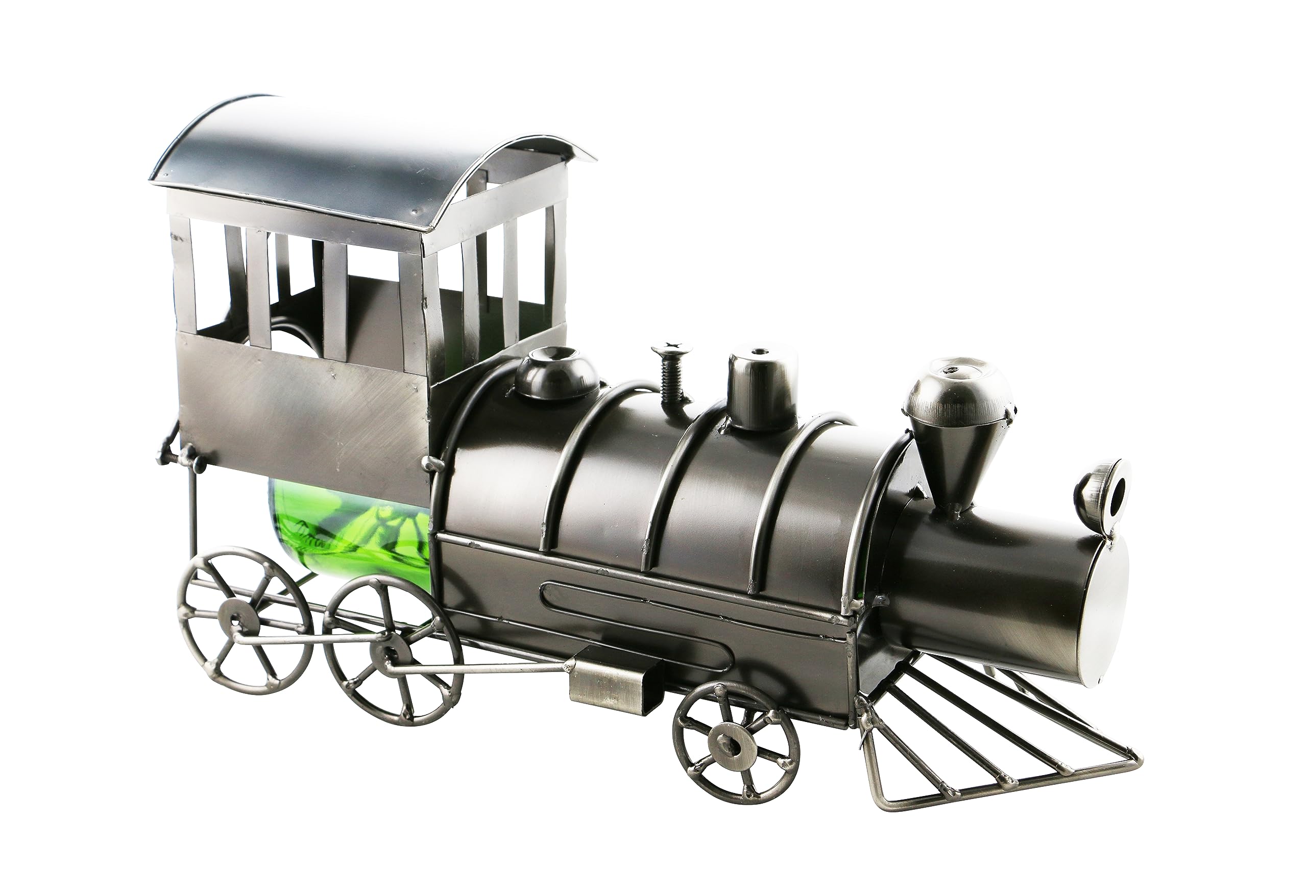WINE BODIES Choo Train Metal Wine Bottle Holder Charcoal