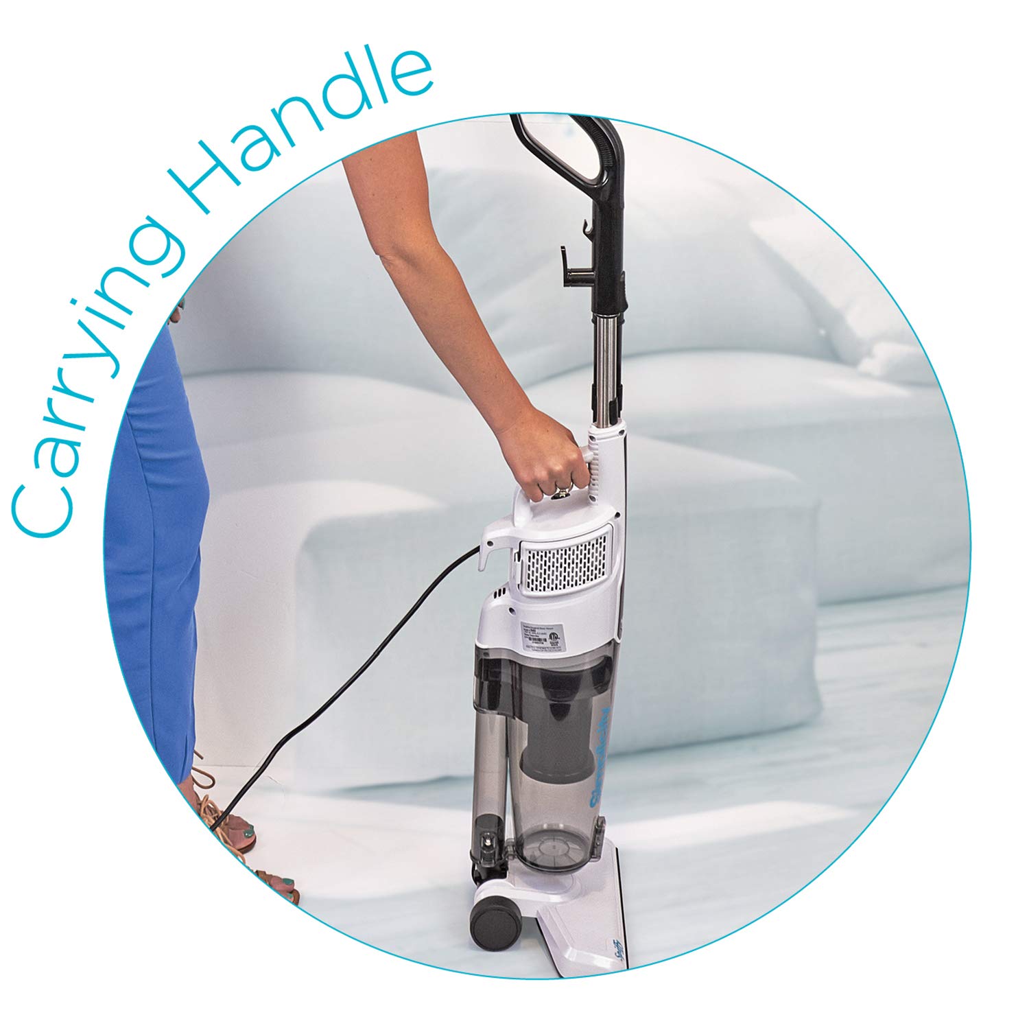 Simplicity Vacuums Corded Stick Vacuum Cleaner, Powerful Bagless Vacuum for Hardwood Floors with Two Speeds, Certified HEPA Filtration, S60 Spiffy