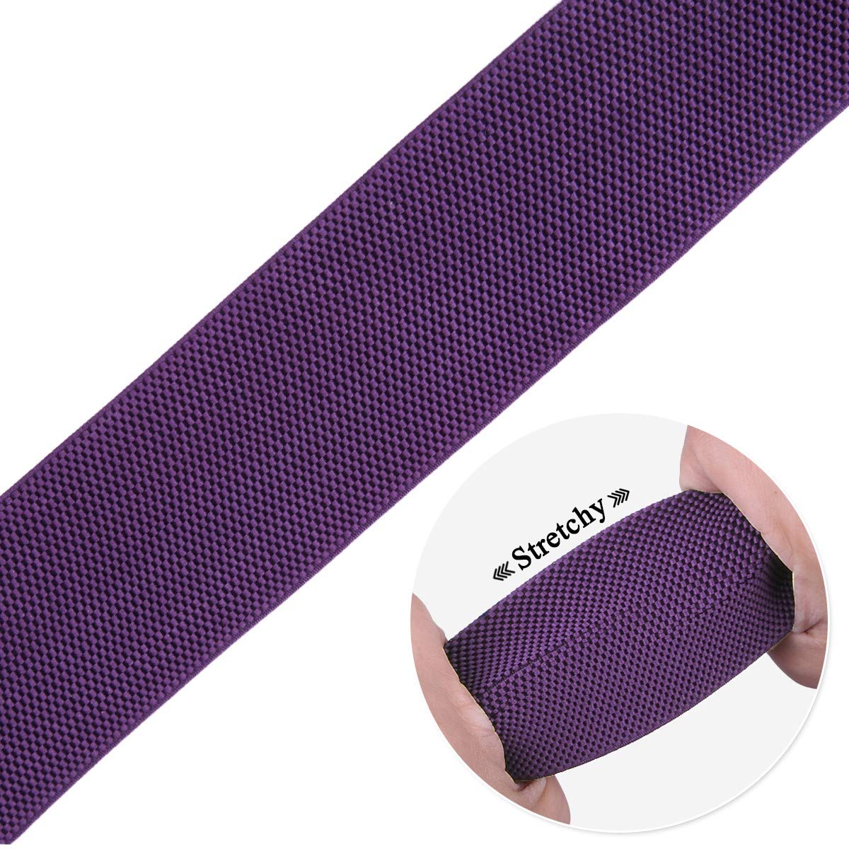 Samtree Vintage Wide Stretchy Cinch Belt for Women, Chunky Buckle Adjustable Elastic Waist Belt for Dresses, Purple