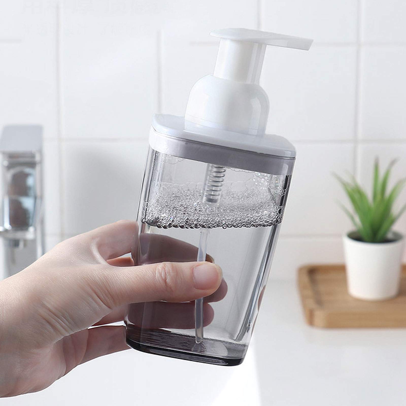 Soap Dispenser Bathroom Household Foam Press Bottle,Plastic Liquid Soap Dispenser for Bathroom or Kitchen Compact and Does Not Take Up Space Kitchen Soap Dispenser