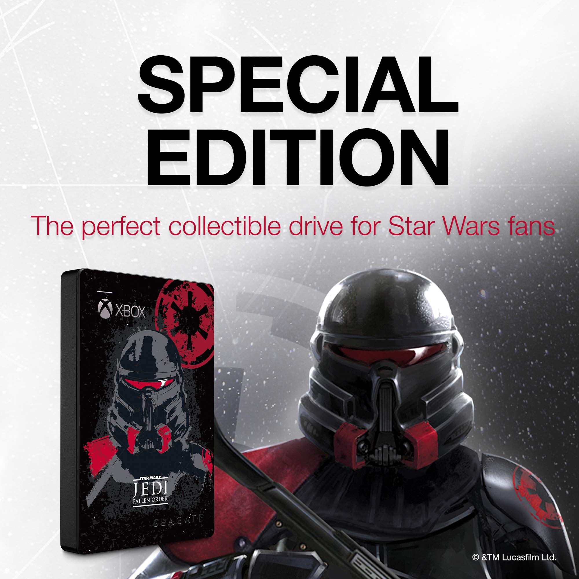 Seagate Game Drive For Xbox 2TB External Hard Drive Portable HDD β USB 3.0 Star Wars Jedi: Fallen Order Special Edition, Designed For Xbox One, 1 Year Rescue Service (Stea2000426)