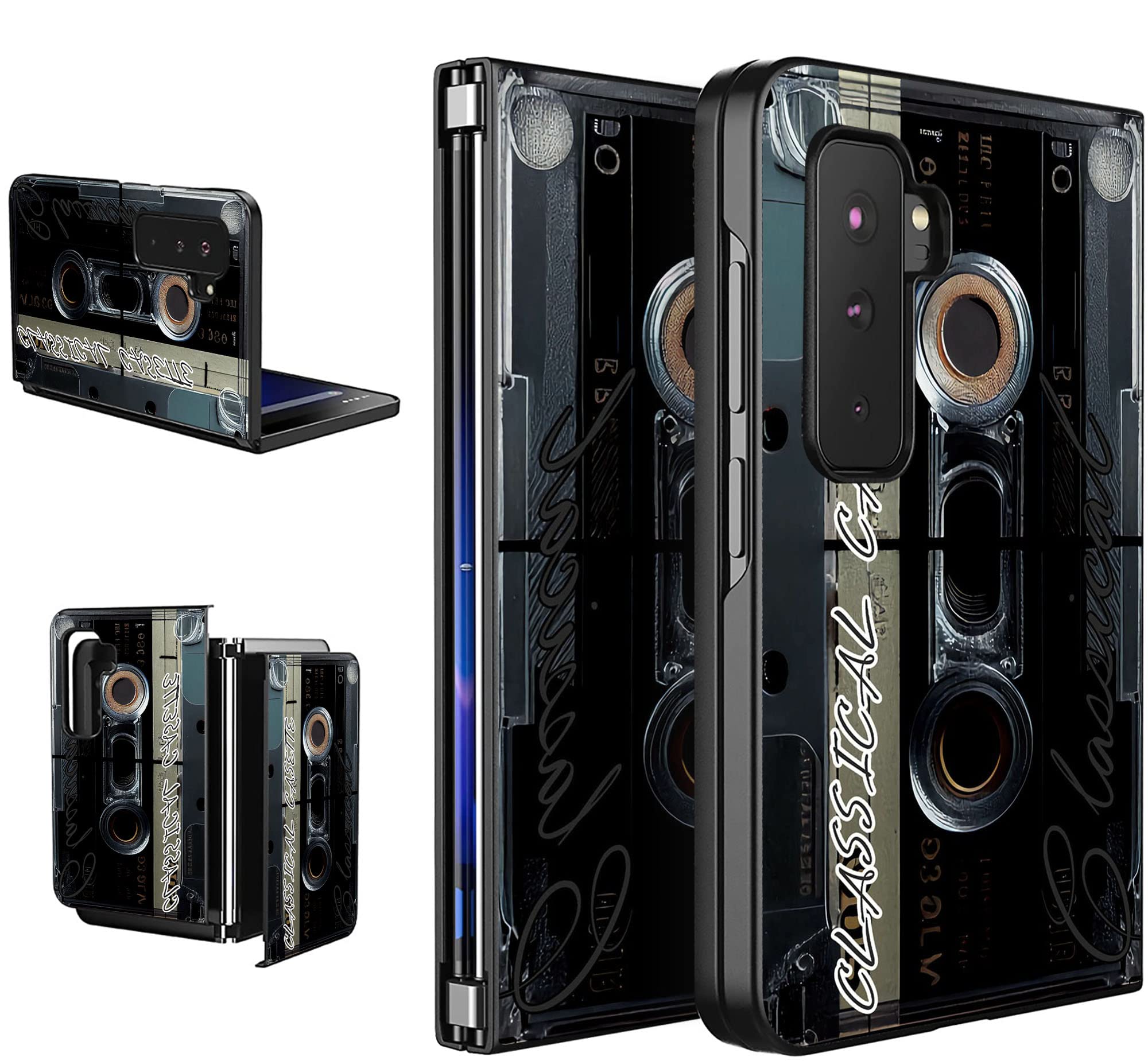 RYUITHDJP for Microsoft Surface Duo 2 Case 8.3" Classical Cassette Design for Microsoft Surface Duo 2 Phone Case Stylish Shockproof Cover