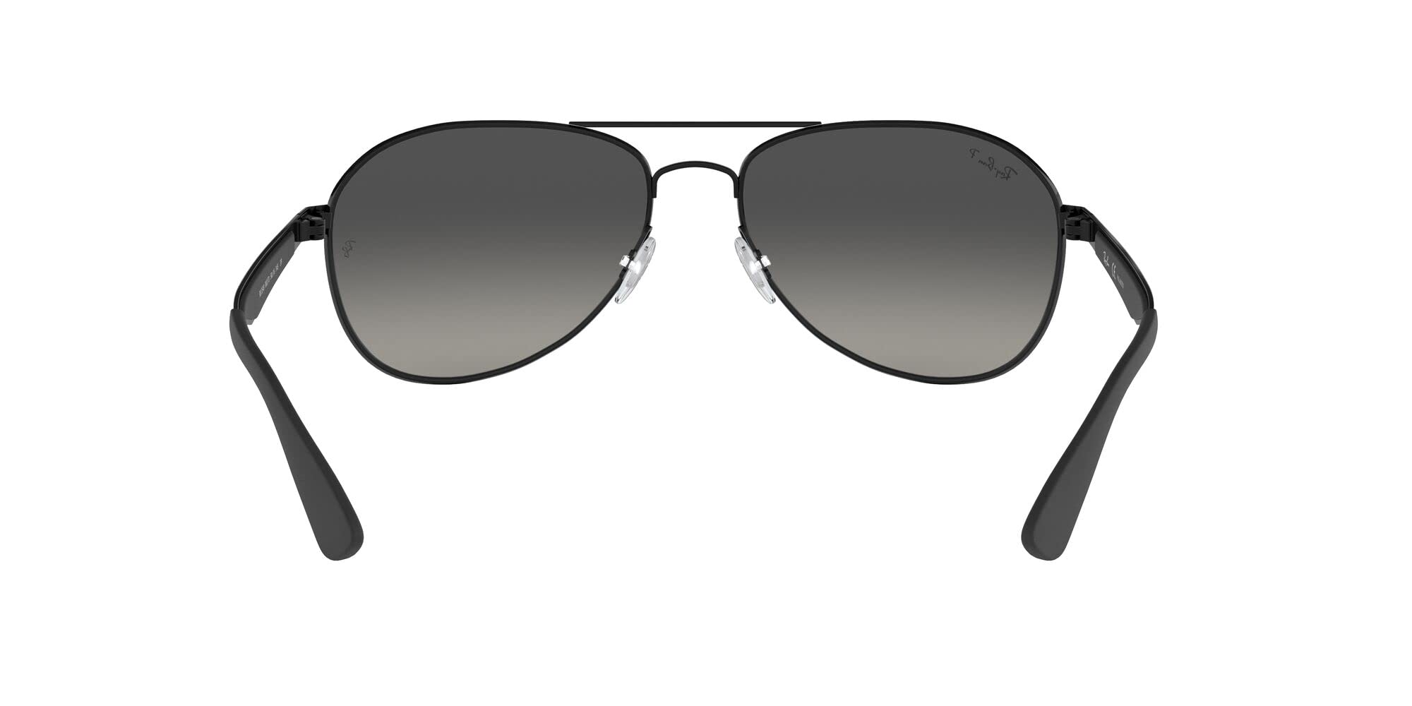 Ray-Ban RB3549 Aviator Sunglasses, Black/Polarized Light Grey Gradient Dark Grey, 61 mm