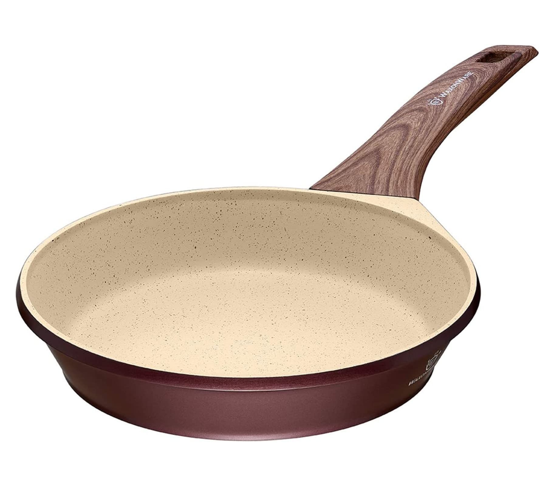 WaxonWare 9.5 Inch Non Stick Skillet & Frying Pan With Induction Bottom & Marbellous (A 100% PFOA Free Coating Made In Germany) - For Stir-Frying, Shallow Frying, Deep Frying & Braising