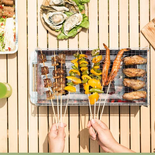 Portable Charcoal Grills Mini Foldable BBQ Barbecue Grill Space-saving for Barbecue Camping, Travel, Garden, Outdoor,33cmx19.5cm