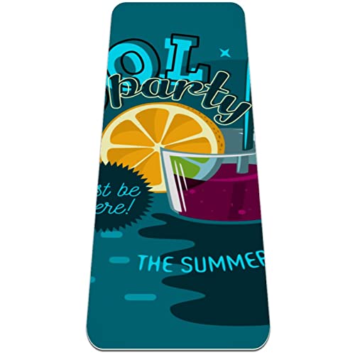 Yoga Mat, Yoga Mats for Home Workout, Workout Mat, Exercise Mats, Pilates Mat, blue pool summer cup pattern