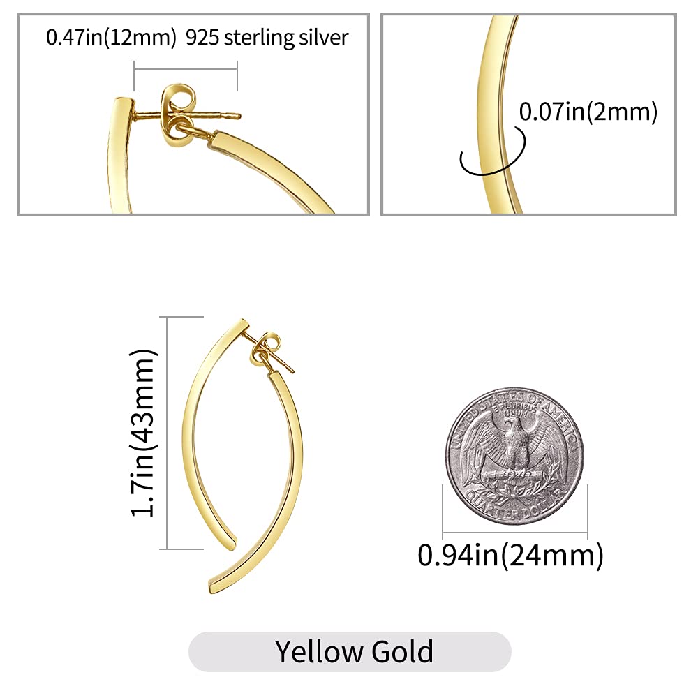 Surrounded Forest Cross Curved Earrings Curved Drop Earrings Long Bar Earrings Curved Stick Dangle Earring Drop Earrings for Women