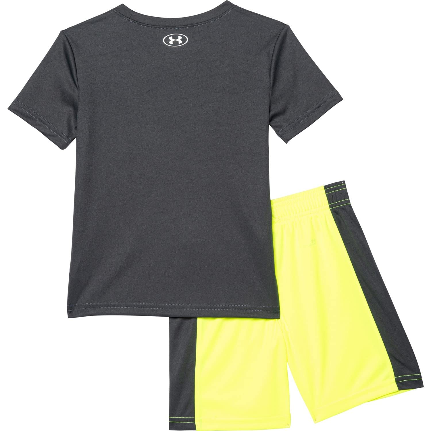 Under Armour Logo Rise Shirt and Shorts Set - Short Sleeve, Pitch Gray, 7