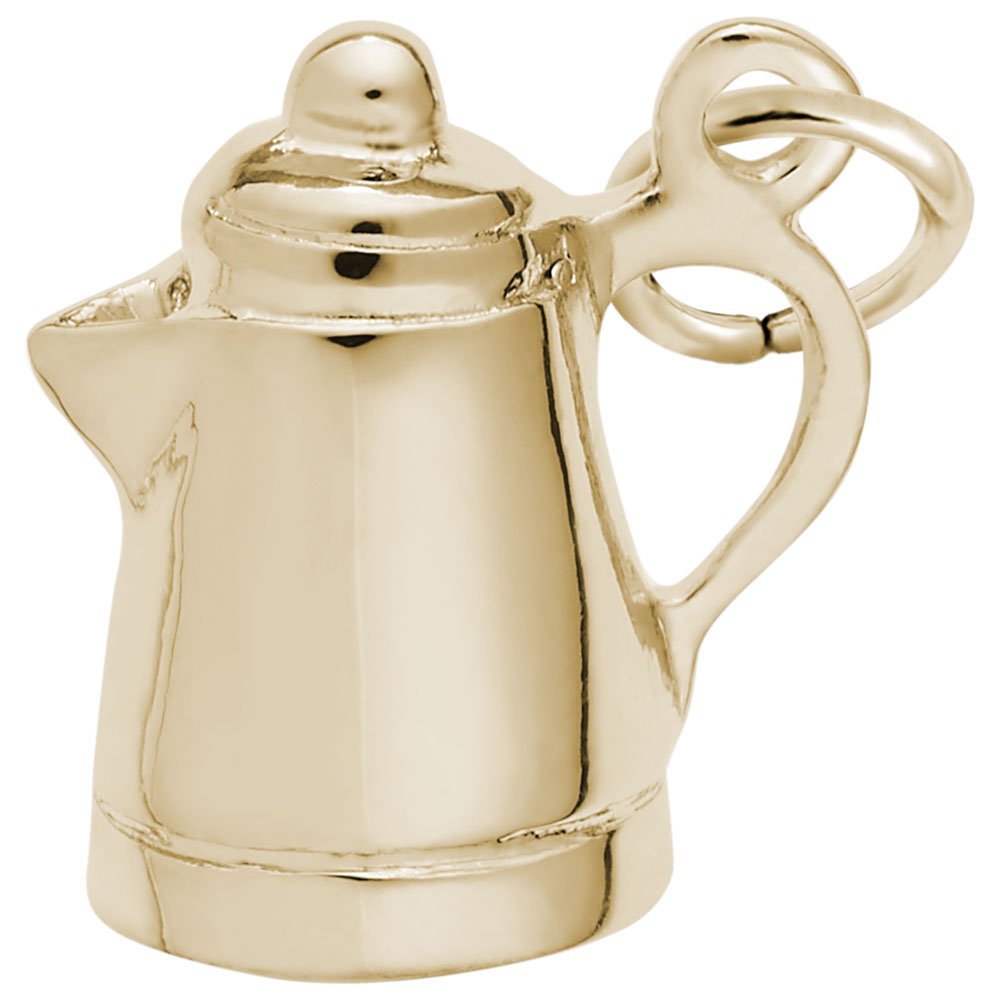 Rembrandt Charms Gold Plated Sterling Silver Coffee Pot Charm Pendant