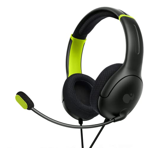 PDP Gaming AIRLITE Xbox Headset with Microphone, Series XS/Xbox One/Windows PC, Lightweight Wired Power Stereo Headphones, Noise-cancelling Mic- Electric Black (Only at Amazon)
