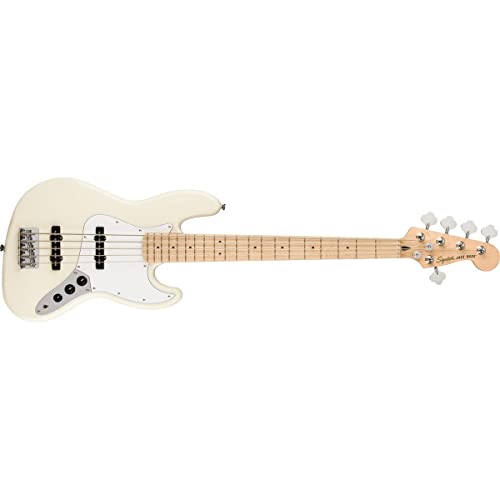 Squier Affinity Series 5-String Jazz Bass, Olympic White, Maple Fingerboard