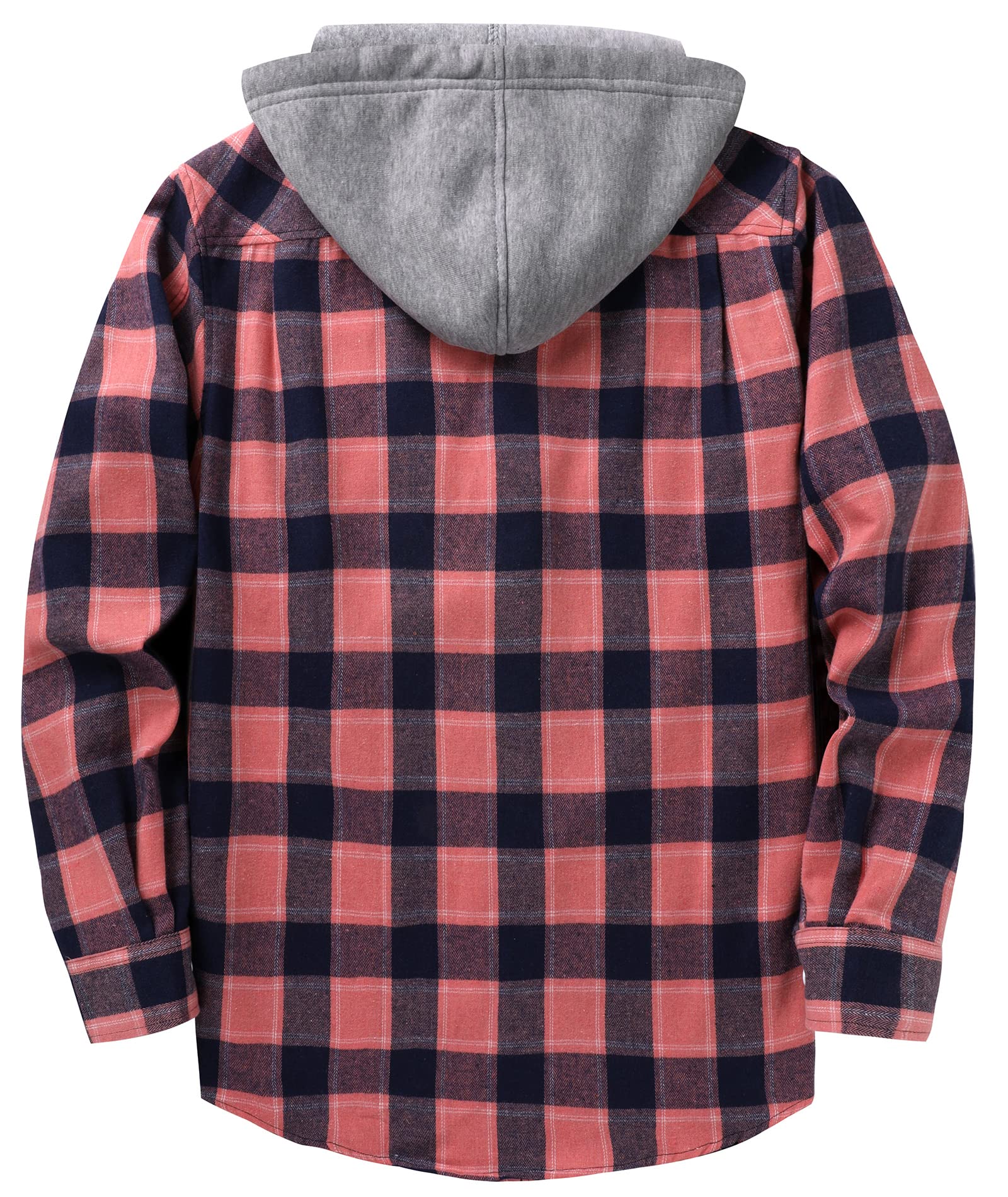 SCODI Mens Flannel Plaid Shirt Casual Button Down Shirt Regular Fit Long Sleeve Shirts Pin X-Large Pink