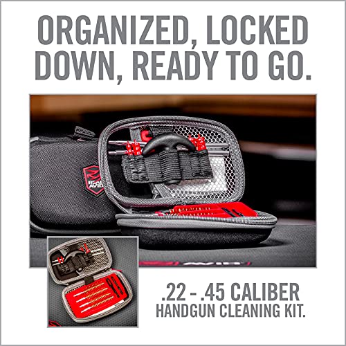Real Avid Handgun Cleaning Kit: All in One 13 Piece Pistol Cleaning Kit With Cleaning Rod, Bore Brushes, Gun Cleaning Jags & Gun Cleaning Patches For .22 .357 9MM .38 .40 .44 & .45 Caliber Handguns