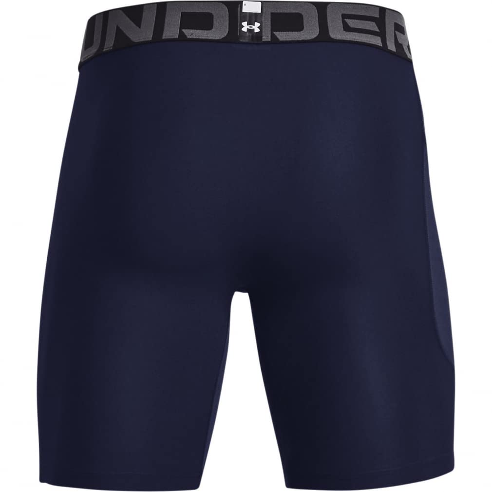 Under Armour Men's Armour HeatGear Compression Shorts , Midnight Navy (410)/White, Small