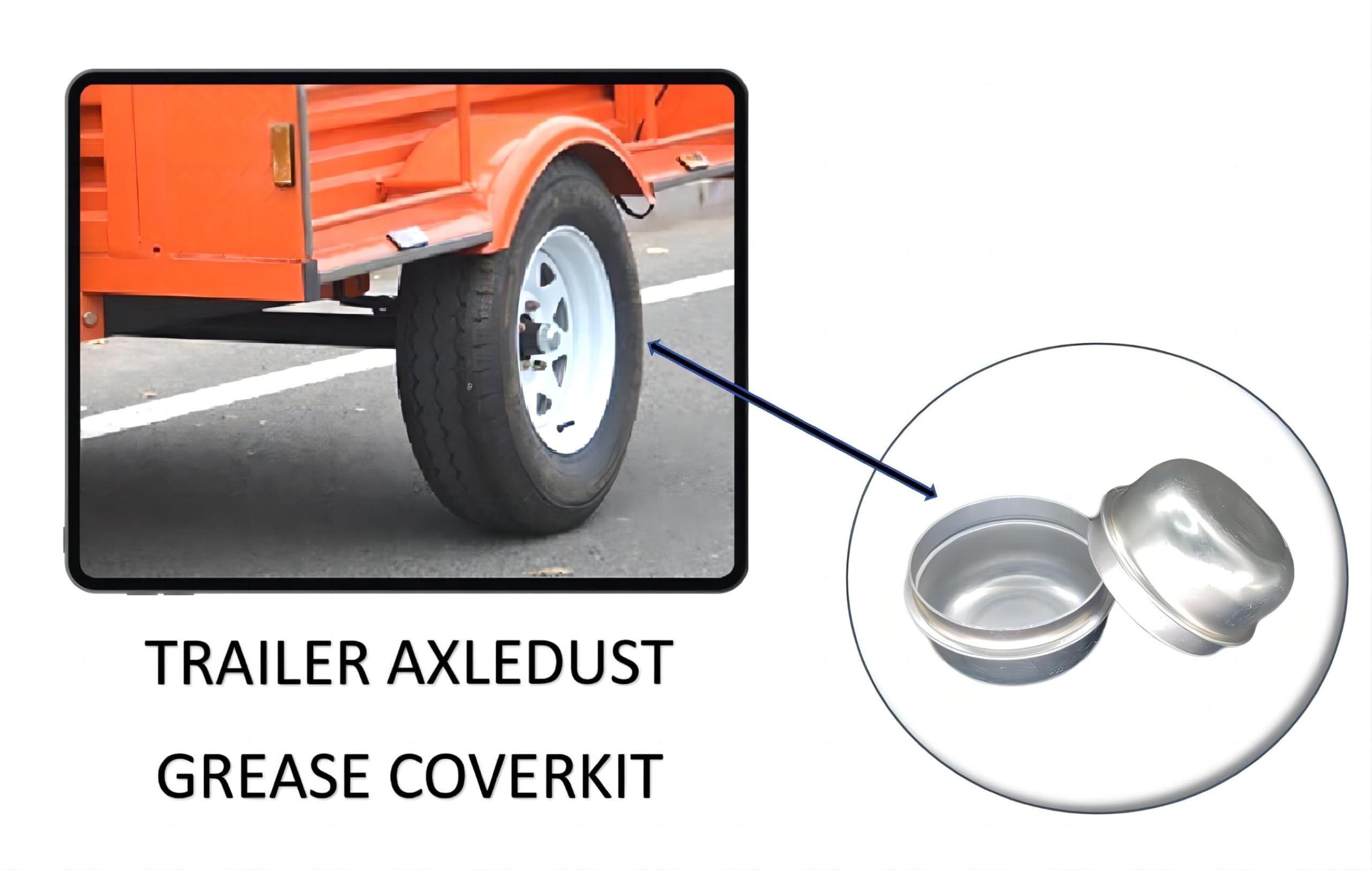 Zhiqinge Trailer 1.98" Grease Cover Dust Caps for 2 k 3.5 k 3,500 lb Axle Hub(2 PK)