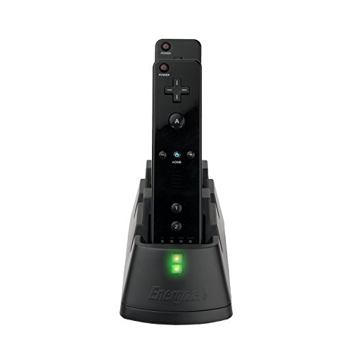 PDP Gaming Energizer Dual Wii Controller Charging System, Rechargeable Battery Packs: Black - Wii, Wii U