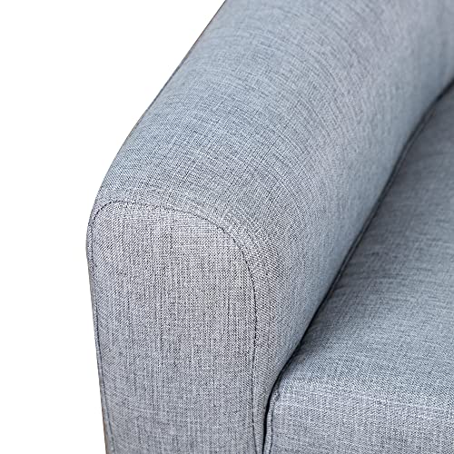 Qaba 2-Seat Kids Sofa Linen Fabric and Wooden Frame Sofa for Kids and Toddlers Ages 3-7, 11" High Seat, Gray