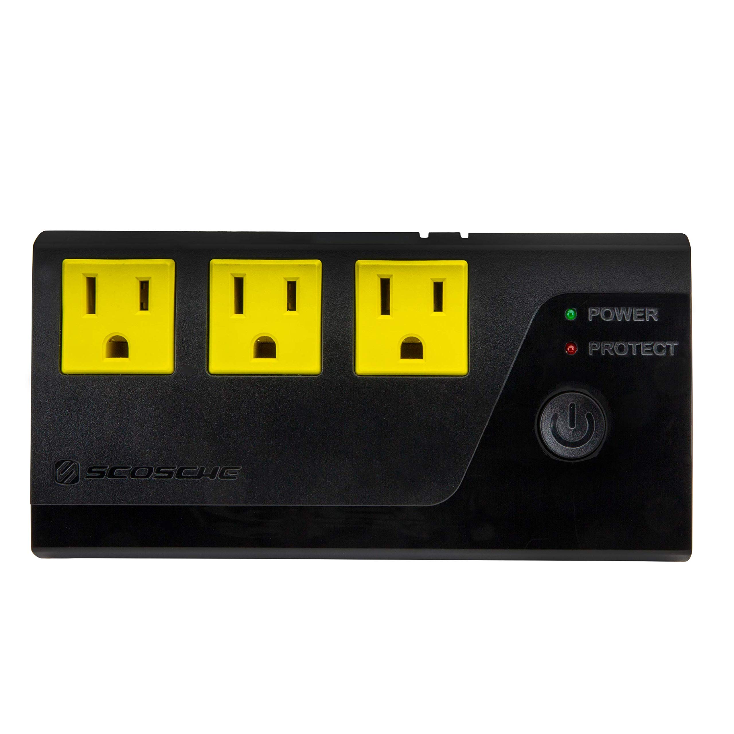Scosche PI200PS-1 INVERT200 200W Mobile Power Inverter with 3 AC Outlets, 4 USB Ports and a 12V Car Adapter with Cable