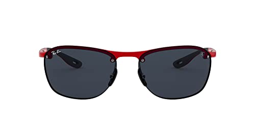 Ray-Ban RB4302M Scuderia Ferrari Collection Square Sunglasses, Red/Dark Grey, 62 mm
