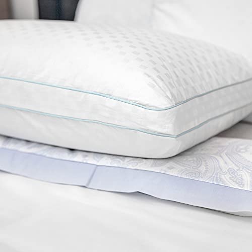 SensorPEDIC Luxury Dual Comfort Reversible Bed Pillow with 400 Thread Count Cotton Cover, Standard (Pack of 1), White